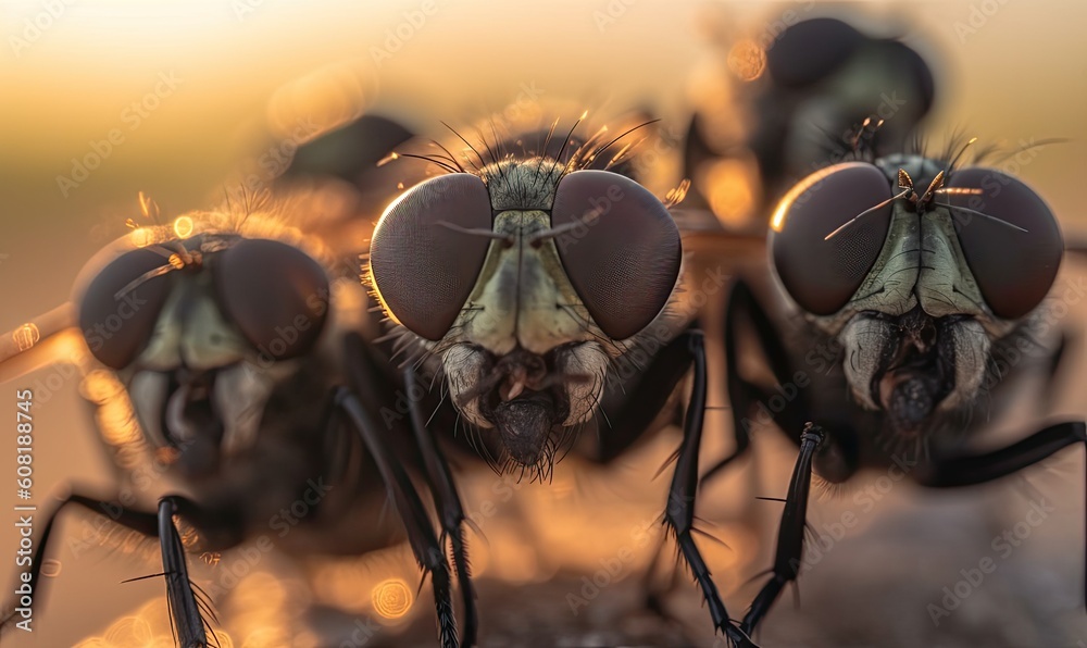 Buzzing fly captures a unique perspective in its selfie. Creating using ...