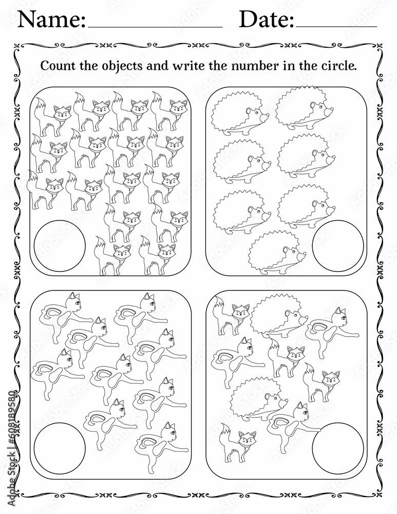 Counting game - educational activity pages for kids, students, and ...