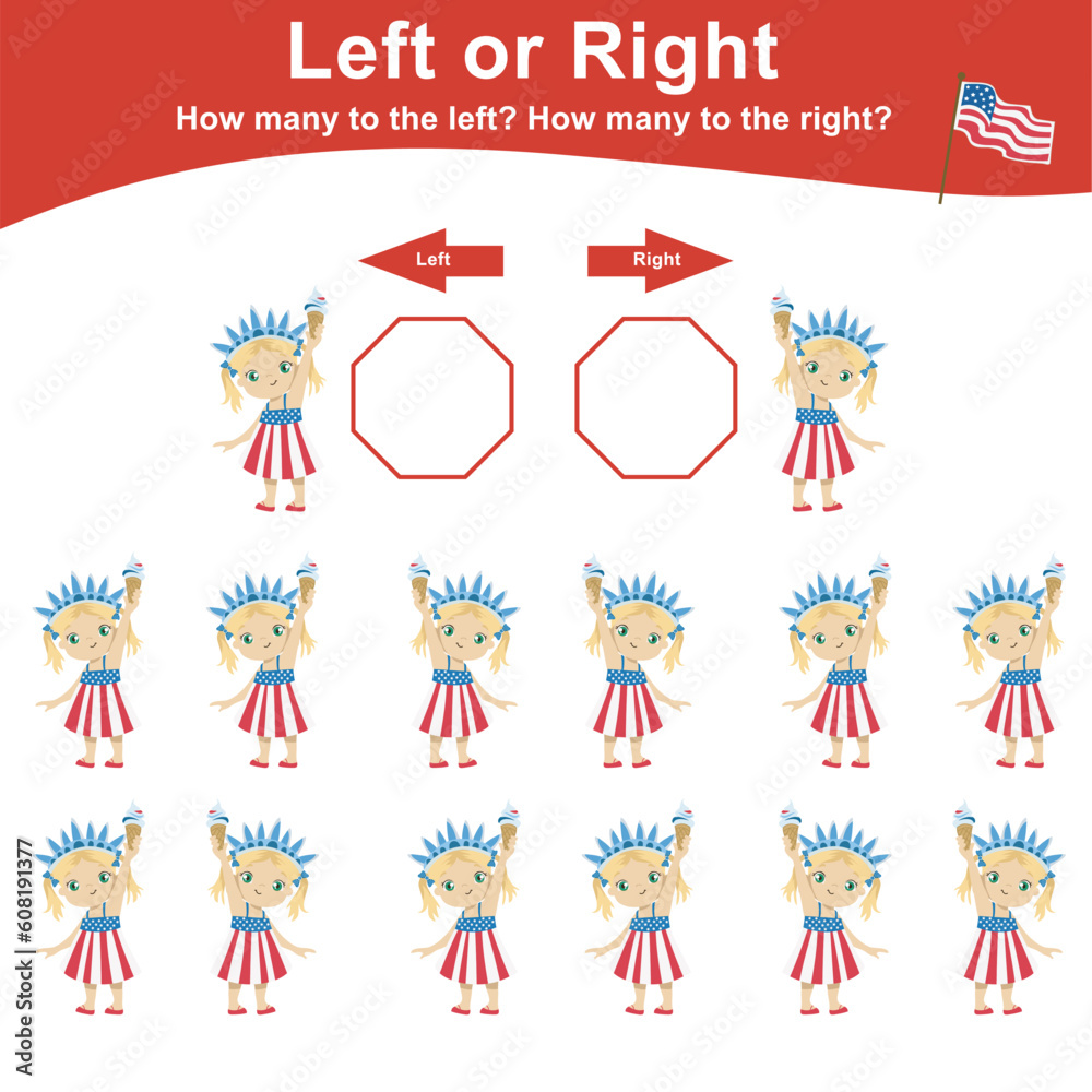 Grafika wektorowa Stock: Math game worksheet with American Independence ...