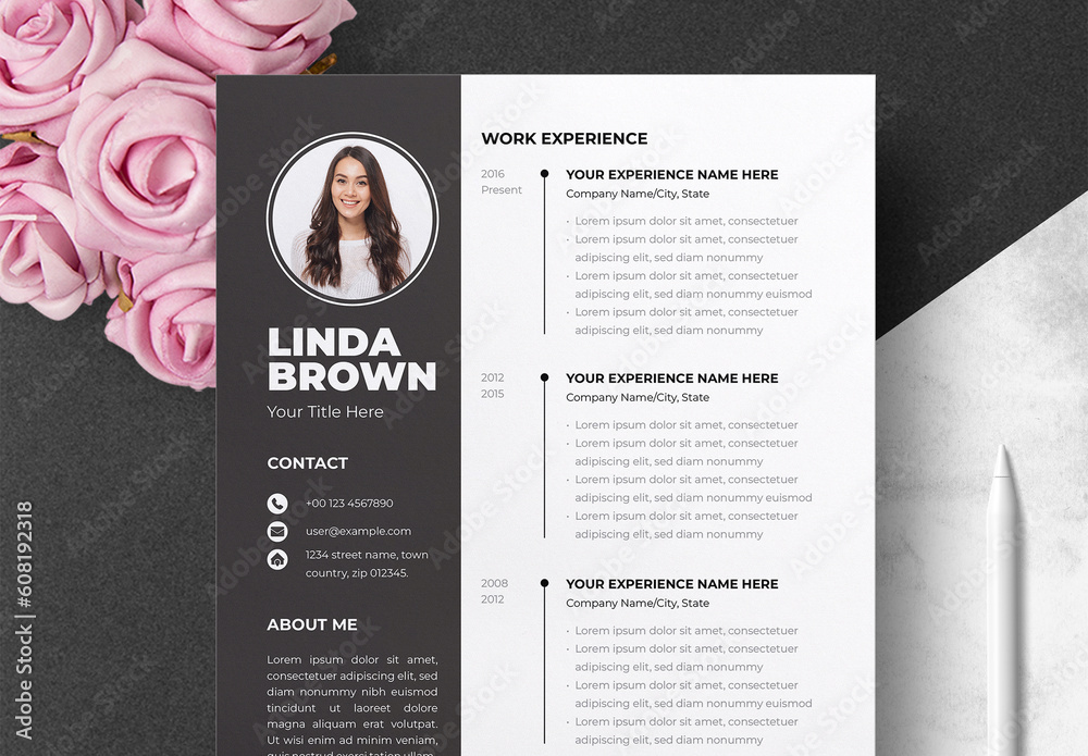 Bold and Eye Catching Resume Design Stock Template | Adobe Stock