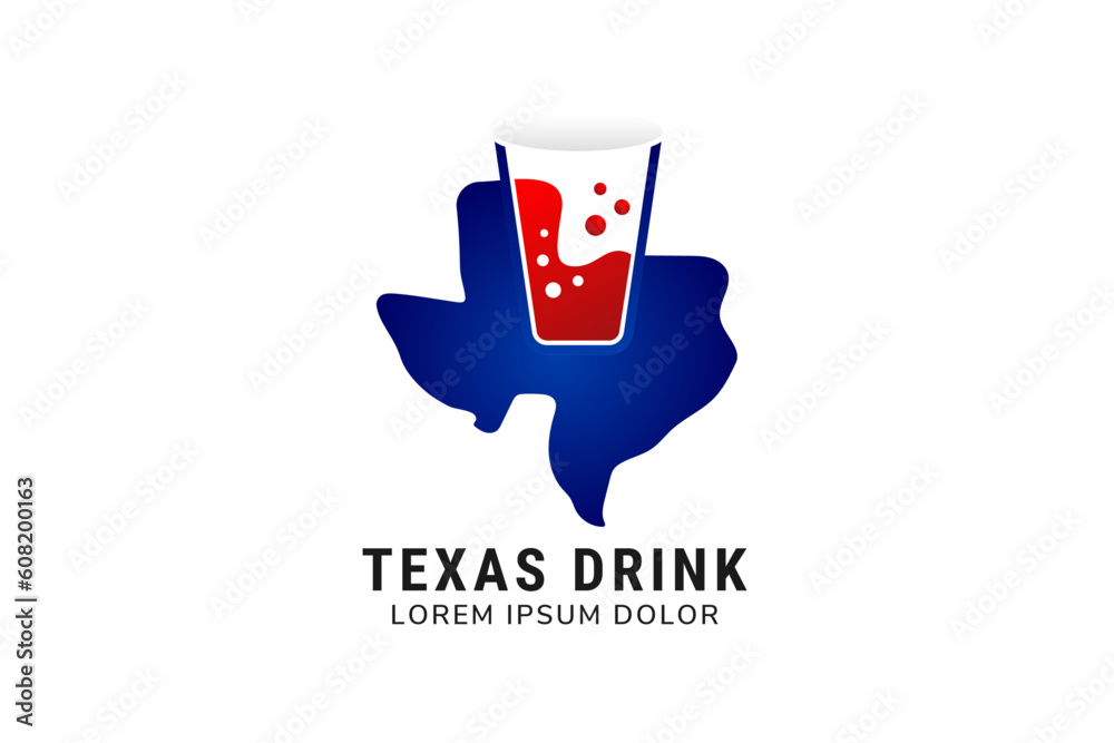 texas drink logo design template isolated on white backgound. vertical ...