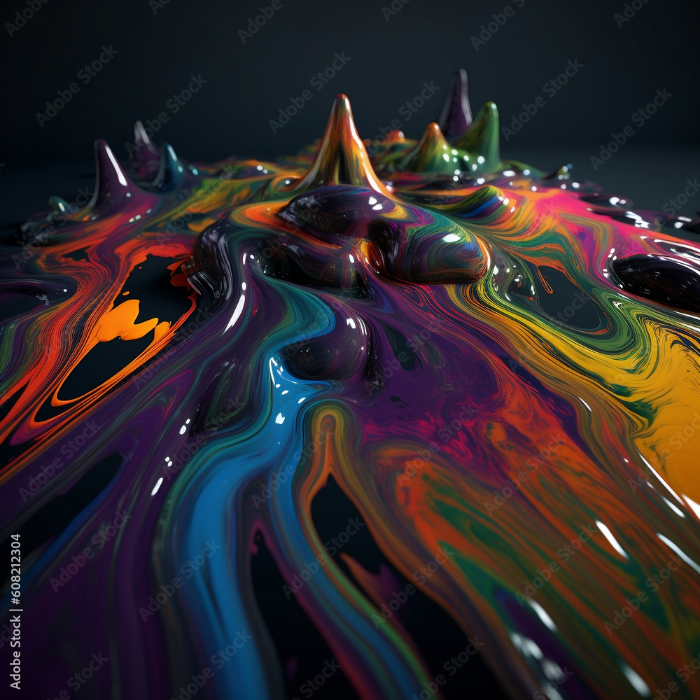 Oil Colorful Sprinkle 3D background, Wallpaper , Liquid Form in a high ...