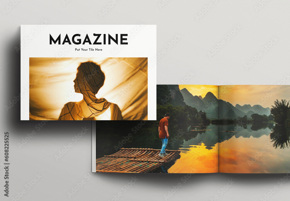 Magazine Template Landscape Stock Template | Adobe Stock