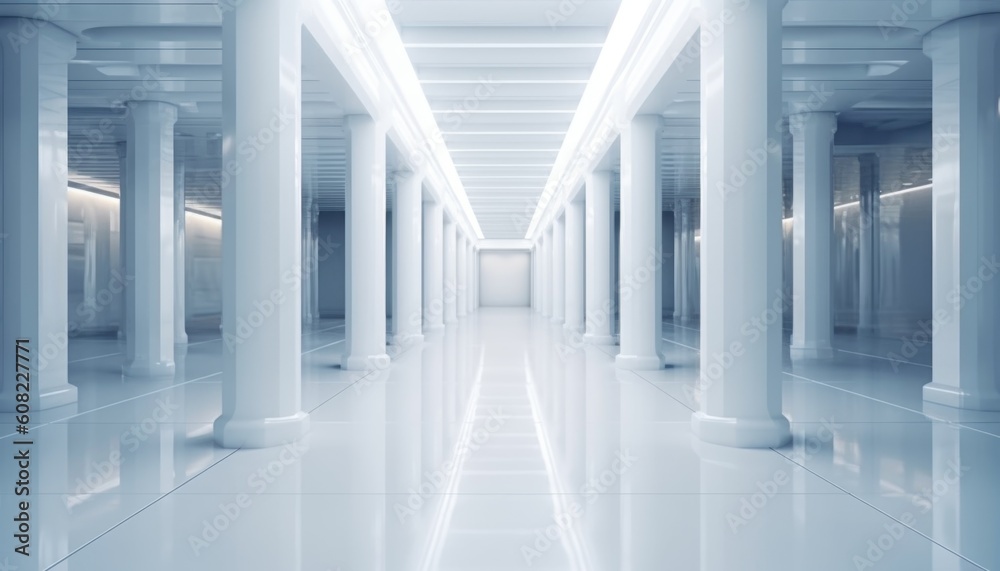 Holy hall interior with marble arches and columns on transparent ...