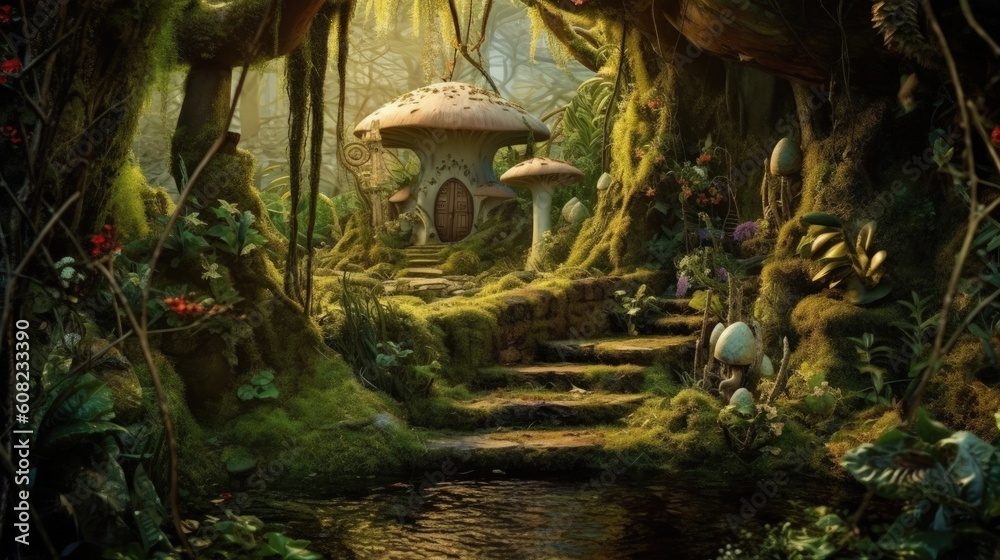 The enchanted forest holds a secret realm where mythical creatures ...