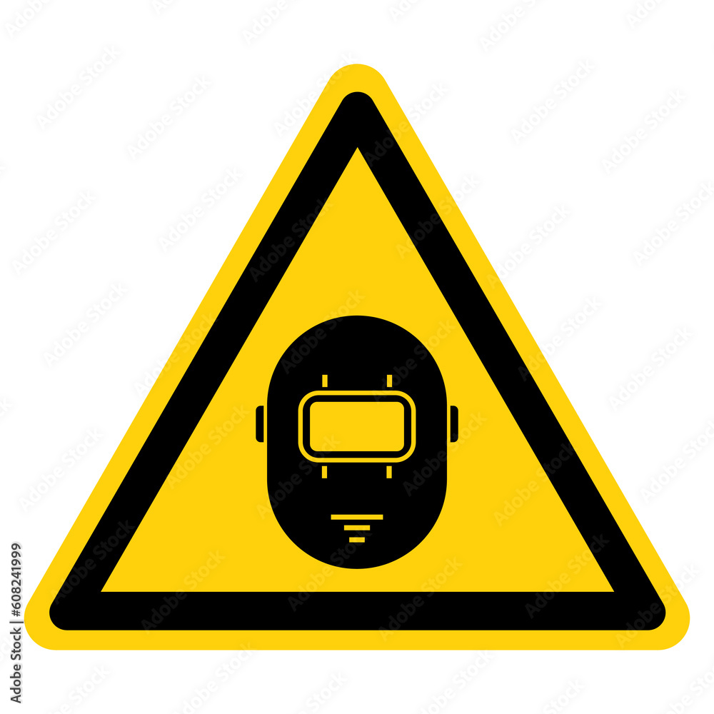 Warning Wear Welding Mask Symbol Sign,Vector Illustration, Isolated On ...