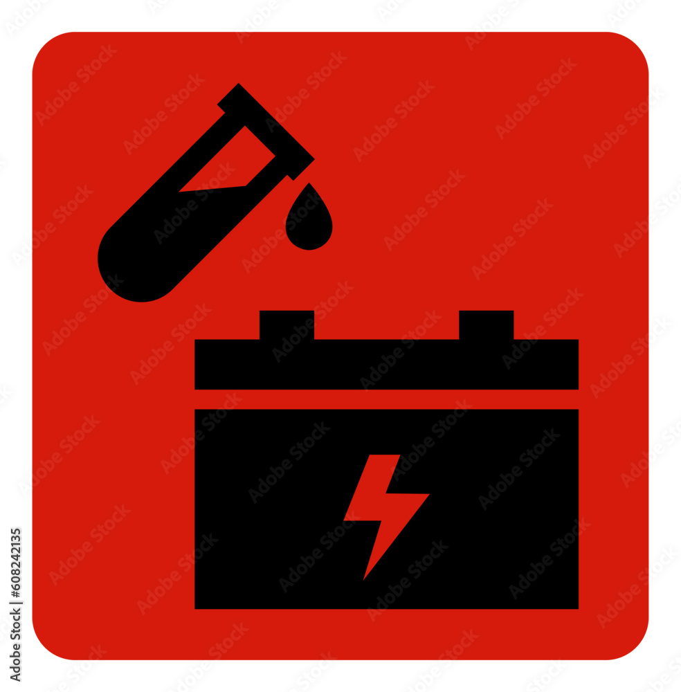 Warning Battery Acid Symbol Sign, Vector Illustration, Isolated On ...