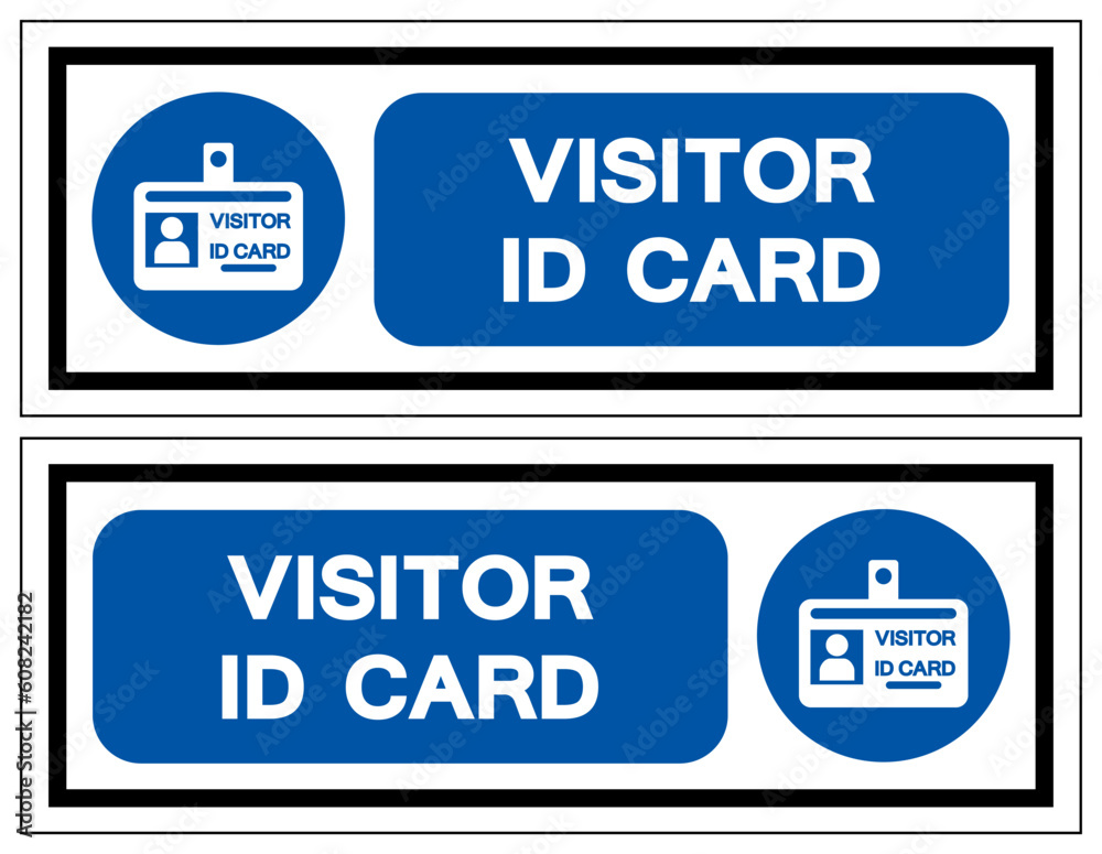 Visitor ID Card Symbol Sign, Vector Illustration, Isolate On White ...