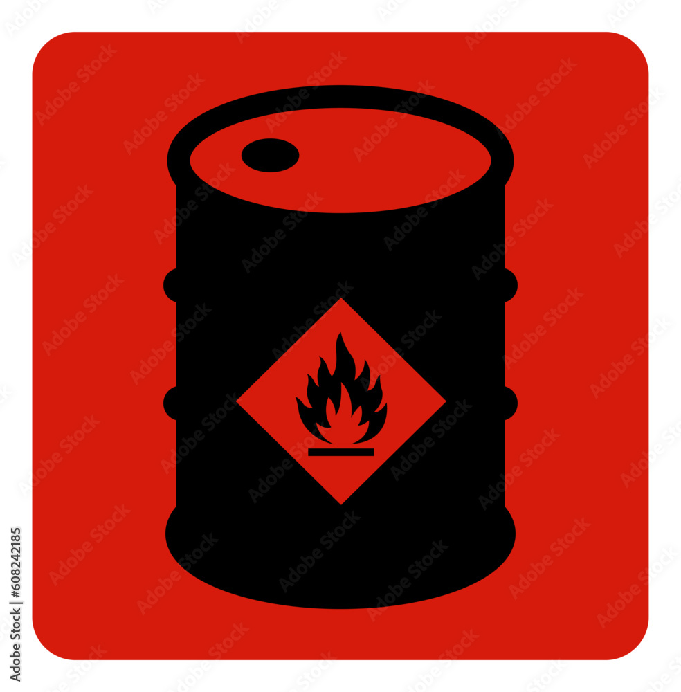 Warning Flammable Chemical Symbol Sign ,Vector Illustration, Isolate On ...