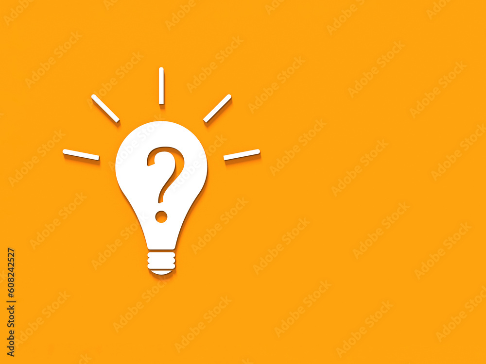 White light bulb with shadow on orange background. Illustration of ...