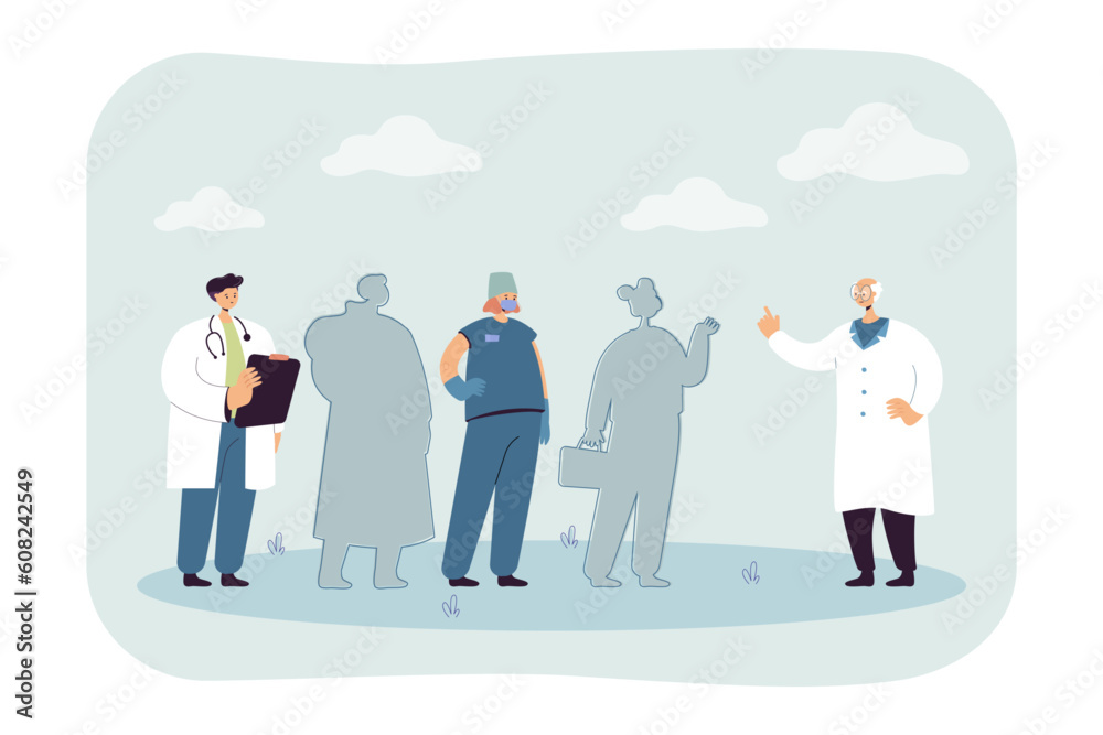 Silhouettes of medical workers as symbol of workforce shortage ...