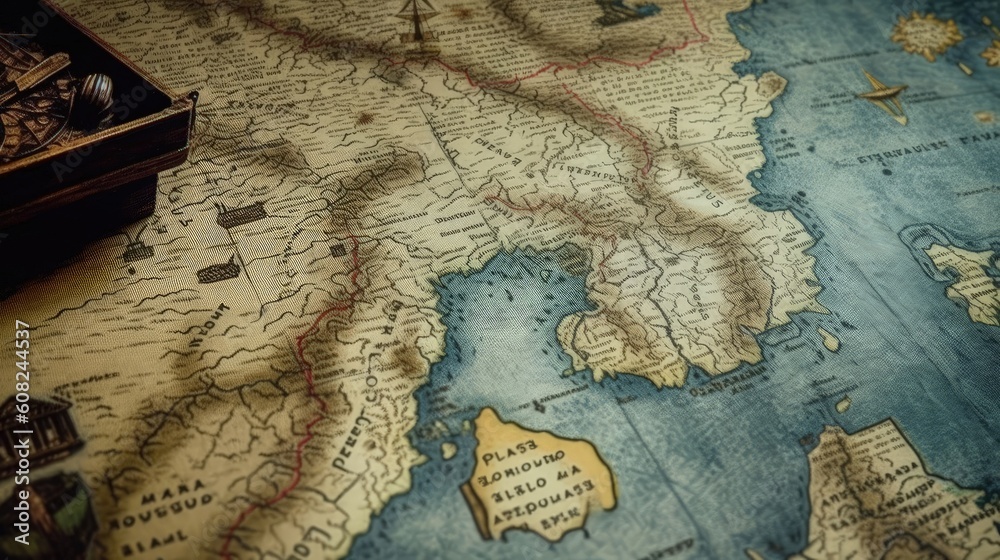 Unfold the mystery of a hand-drawn map, its carefully sketched pathways ...