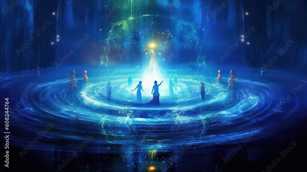 Behold the enchanting wellspring of magical energy, a radiant source of ...