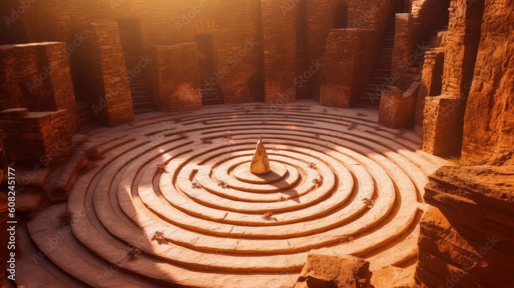 Within the sacred labyrinth, a sacred journey unfolds, leading seekers ...