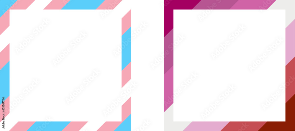 LGBTQ+ Pride Flag Frame. Square Frame Border with Transgender Flag ...