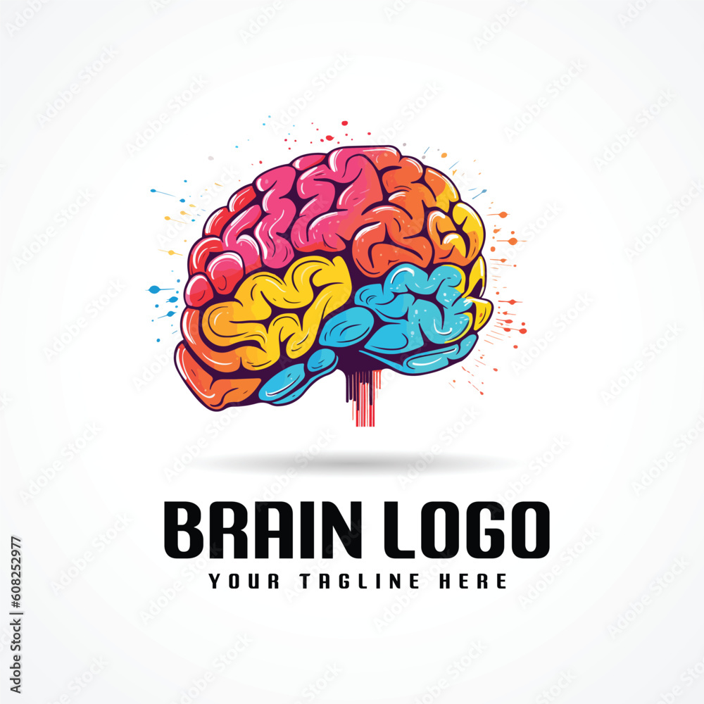 Vetor de Minimal Modern Brain Logo Design Brain Logo Vector do Stock ...