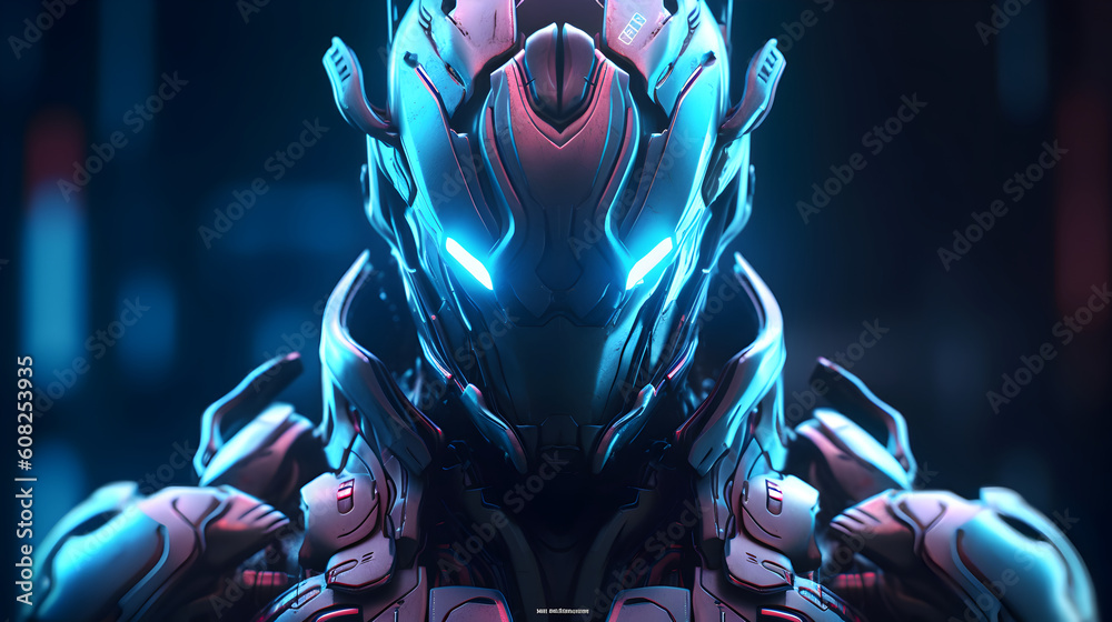 dreamlikeart, 3d render of futuristic military cyborg, cyberpunk, wolf ...