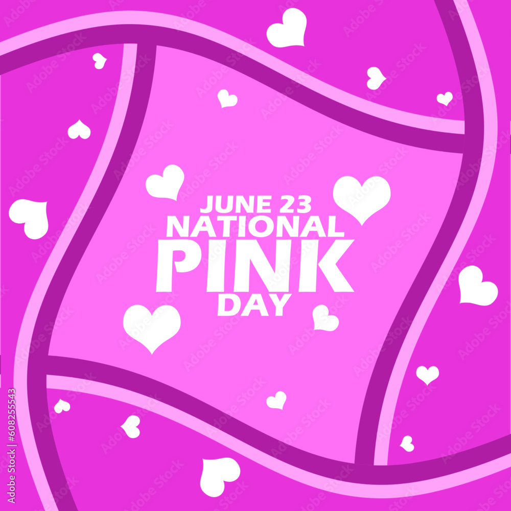 Abstract pink background with frame line waves, love and bold text to ...