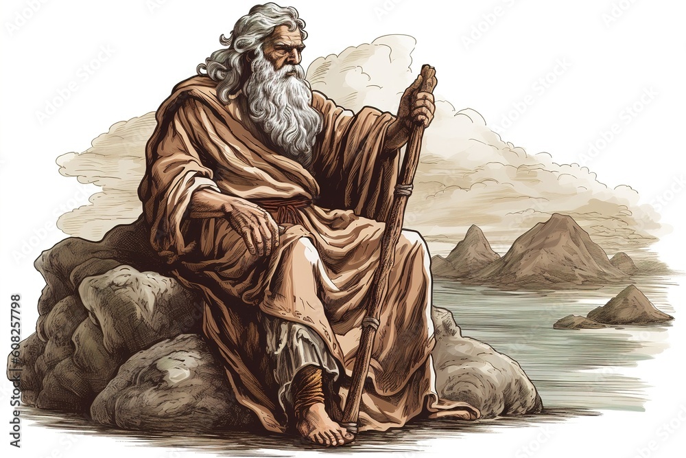 prophet Moses isolated on white background. Generated by AI. Stock ...