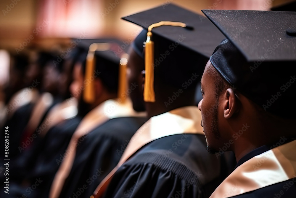 Generative AI illustration of unrecognizable group of young African ...