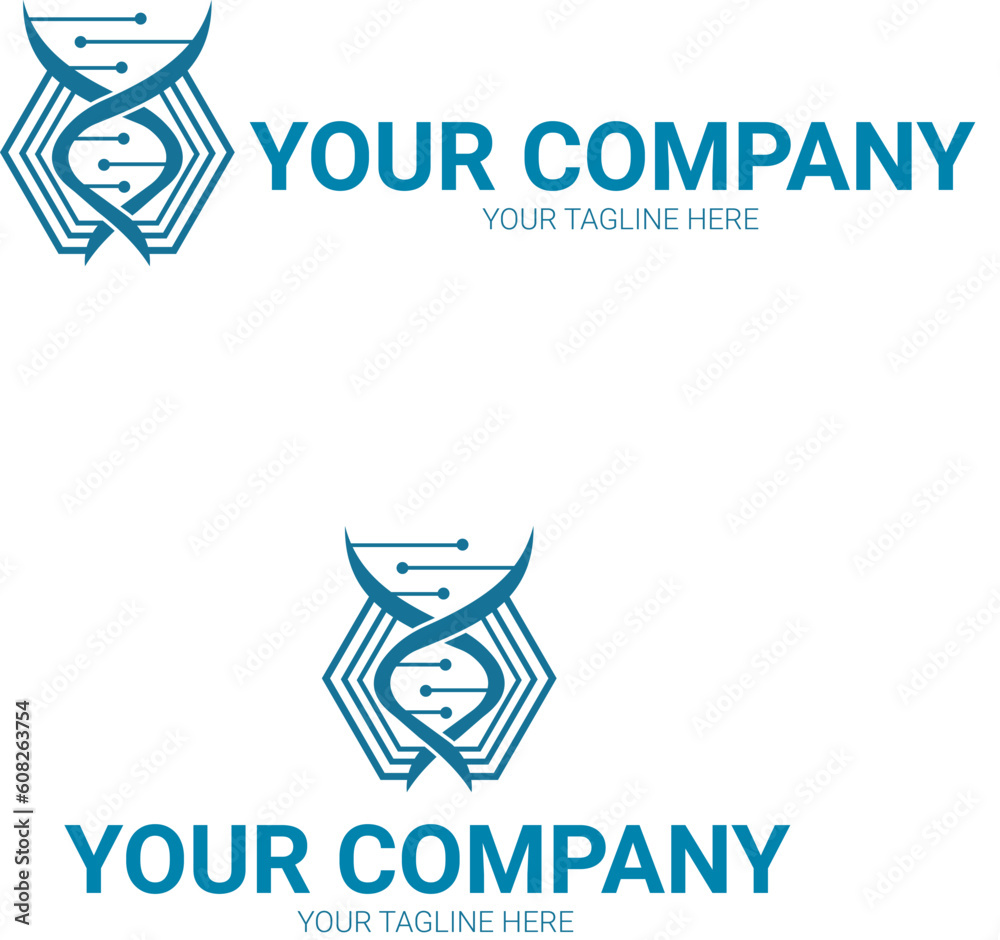 DNA genetic logo design template for science technology logo ...