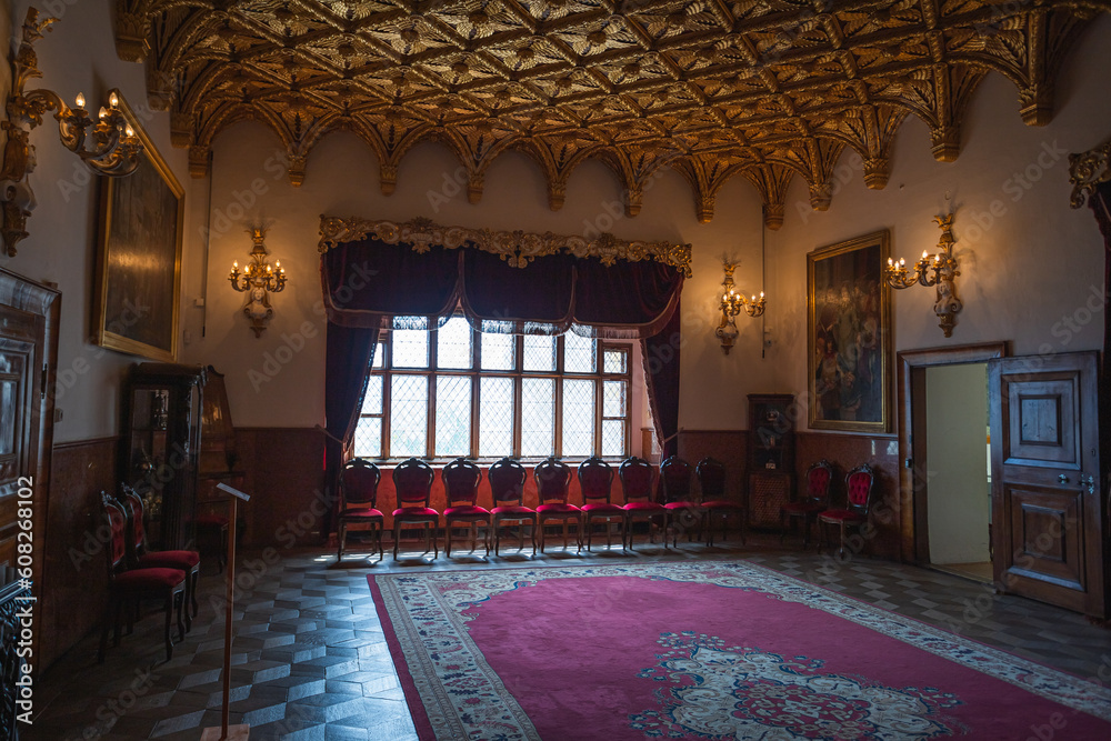 Foto de Bojnice, Slovakia - 16th September 2021: Interior of Medieval ...