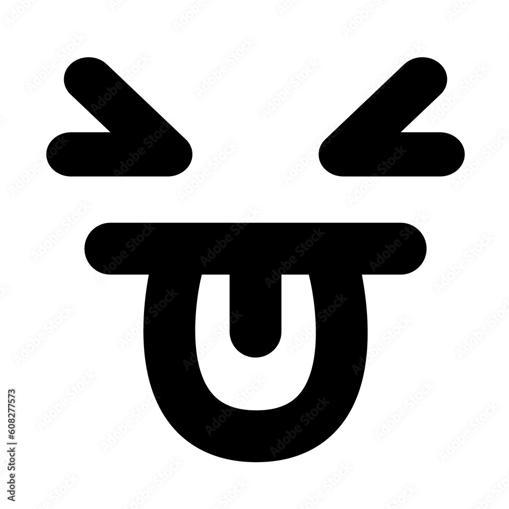 disgusted emoticon face icon Stock Illustration | Adobe Stock