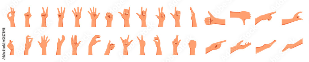 Human hands icons and symbols set vector illustration Stock Vector ...