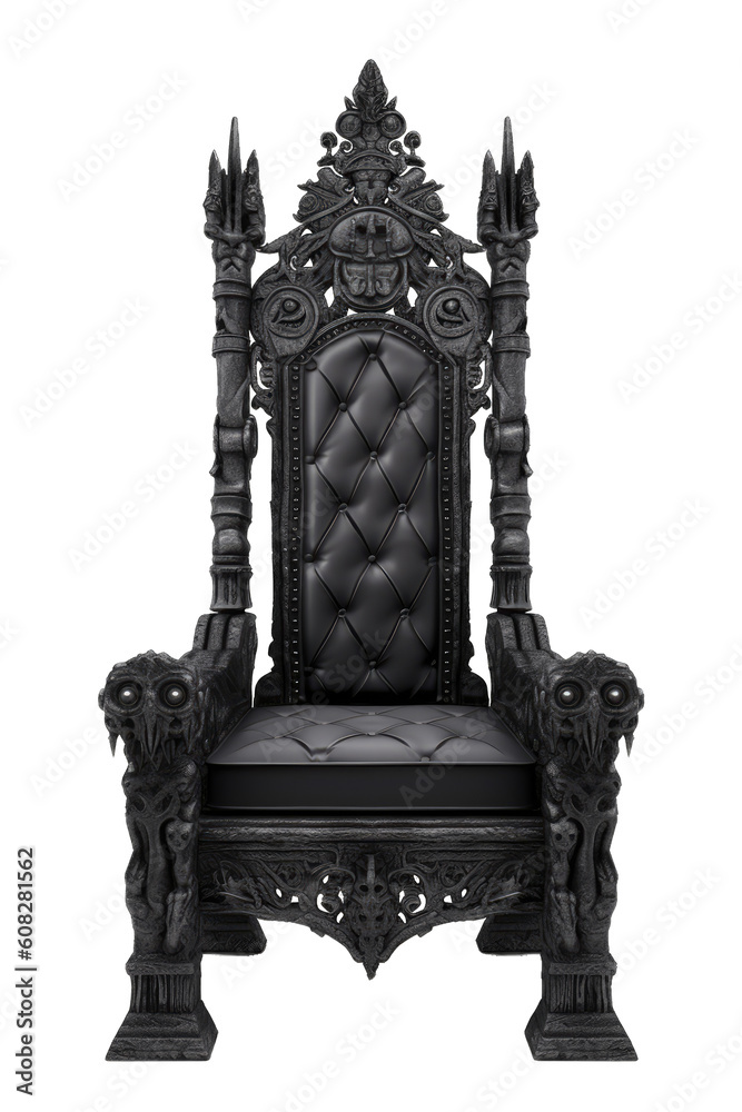 Royal throne isolated on transparent background. Dark gothic throne ...