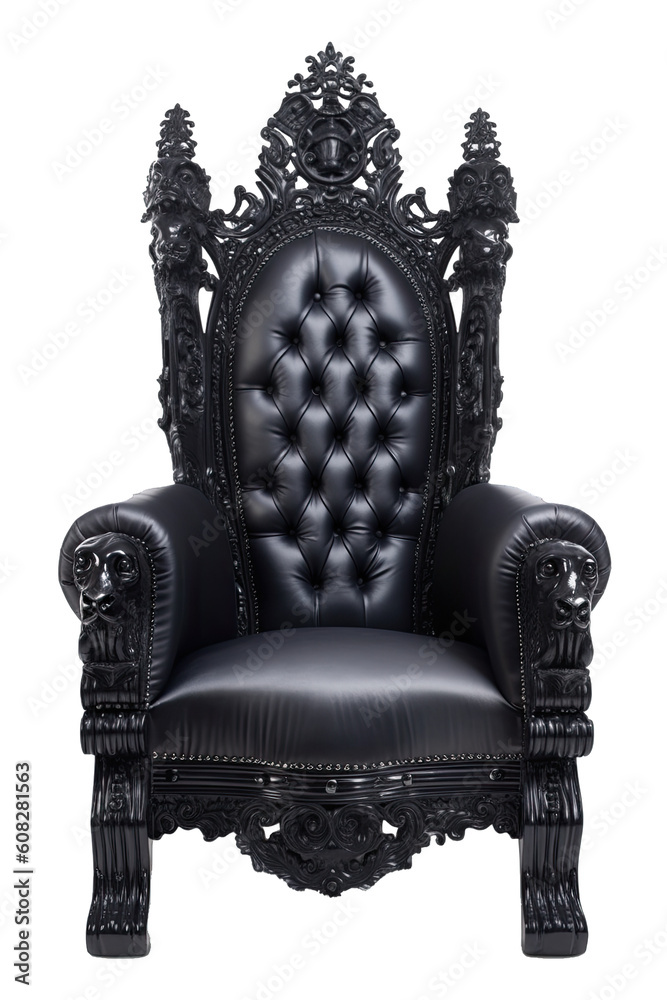Royal throne isolated on transparent background. Dark gothic throne ...