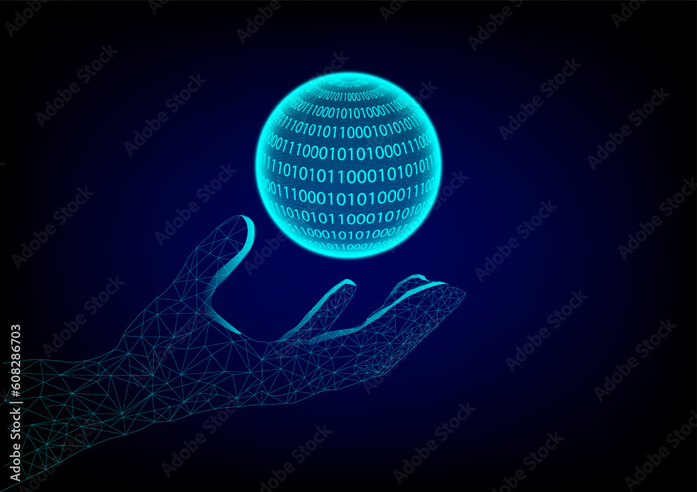Cybercrime concept. Globe with binary code and security payment information. Digital earth with ...