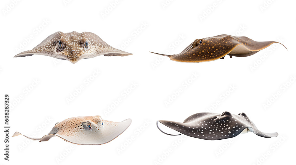 Set of stingray isolated on the transparent background PNG. AI ...