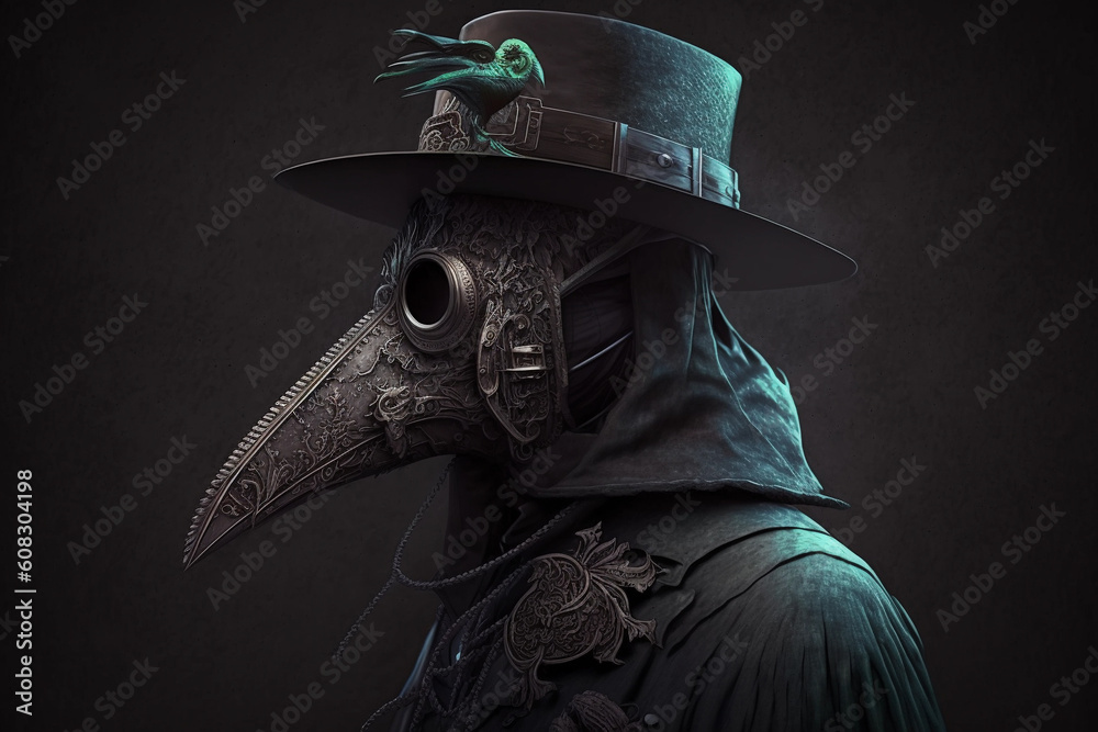 Plague doctor portrait. AI Generated Stock Illustration | Adobe Stock