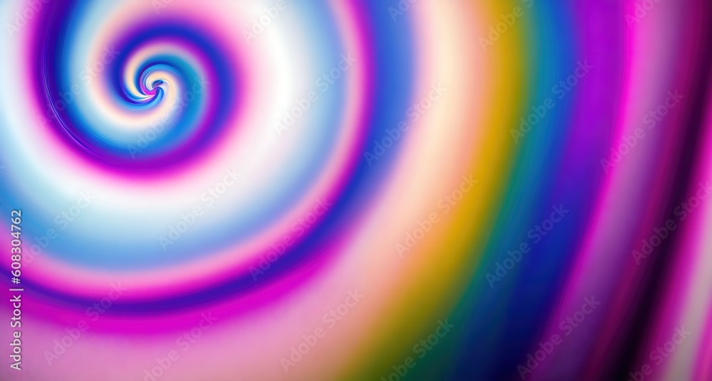 This image is a colorful abstract spiral design on a white background ...