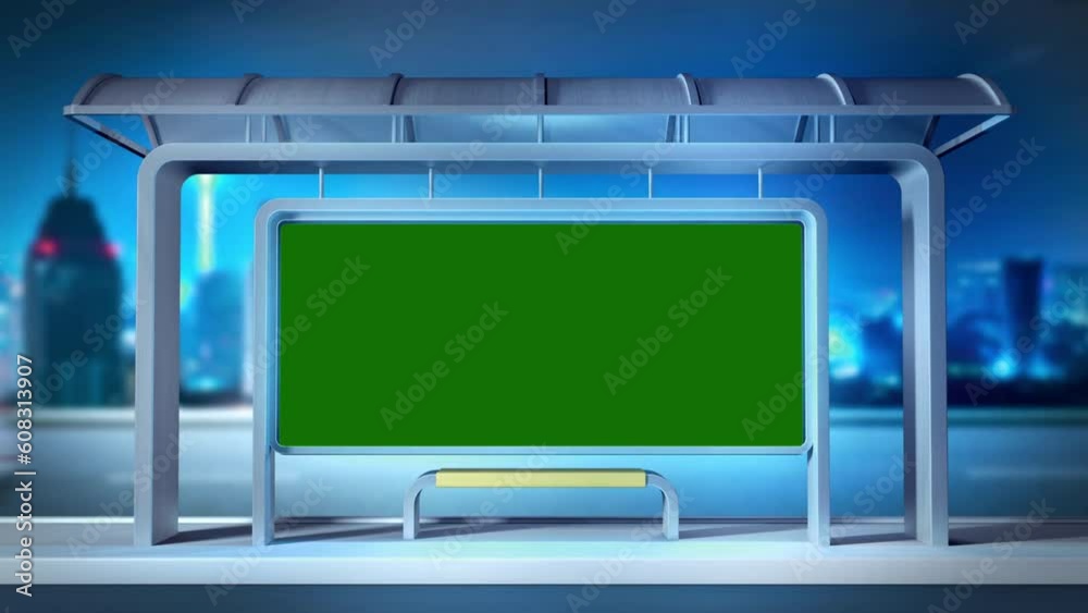 bus stand sign board green screen 4k video, sign board 3d video, Sign ...