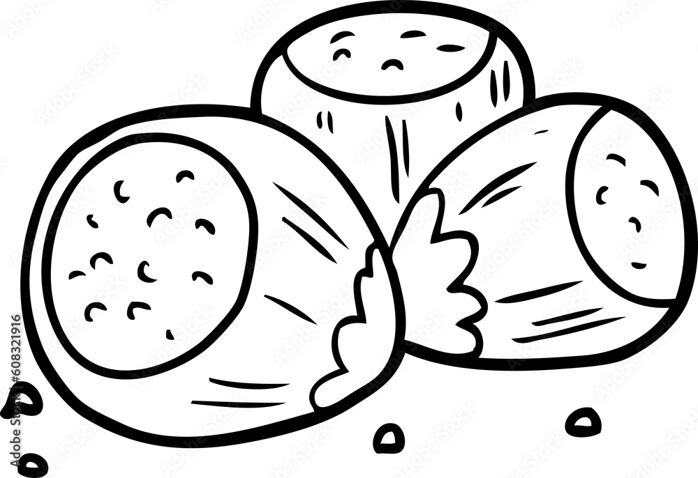 line drawing of a hazelnuts Stock Illustration | Adobe Stock