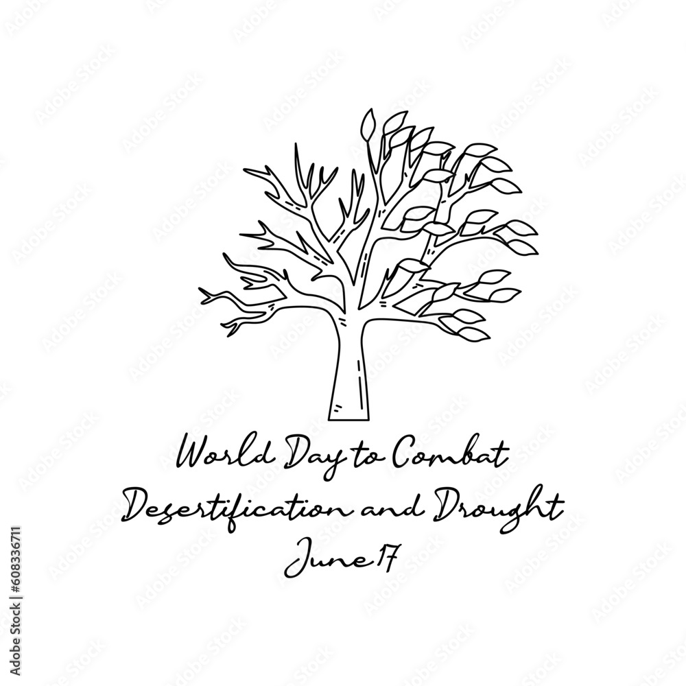 line art of world day to combat desertification and drought good for ...