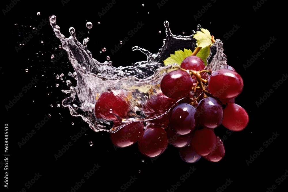 stock photo of water splash with grape isolated Food Photography Stock ...