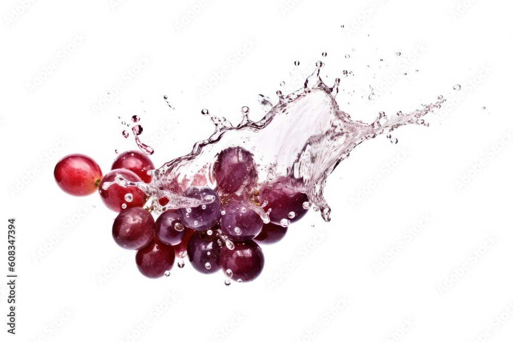 stock photo of water splash with grape isolated Food Photography Stock ...