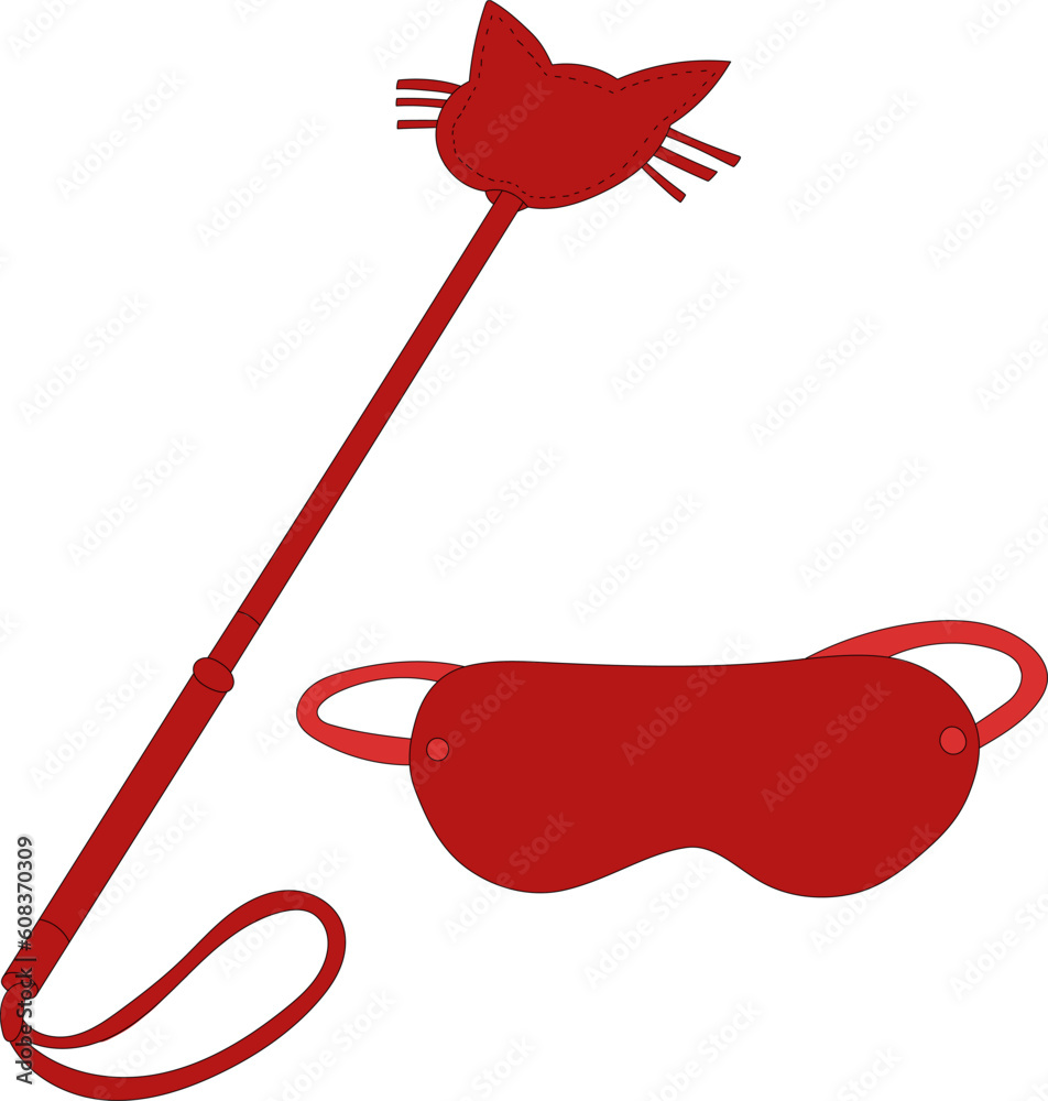 Vector Illustration BDSM Collar Whip Whip Leather Corset Female Spikes ...