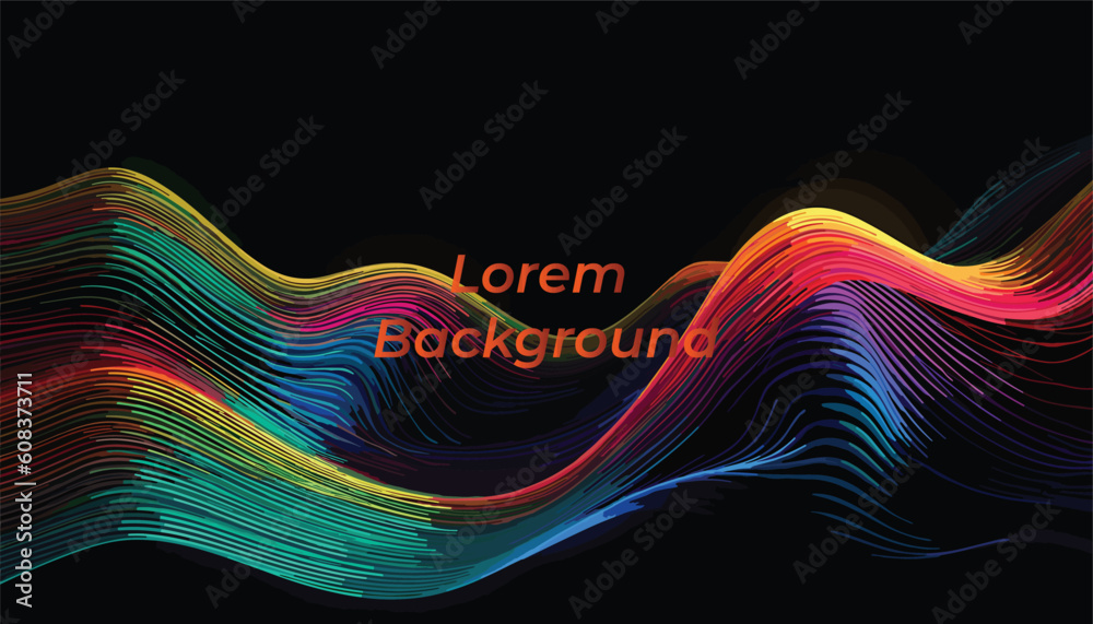 Psychedelic Wave Spectrum: A mesmerizing 3D abstract background with a ...