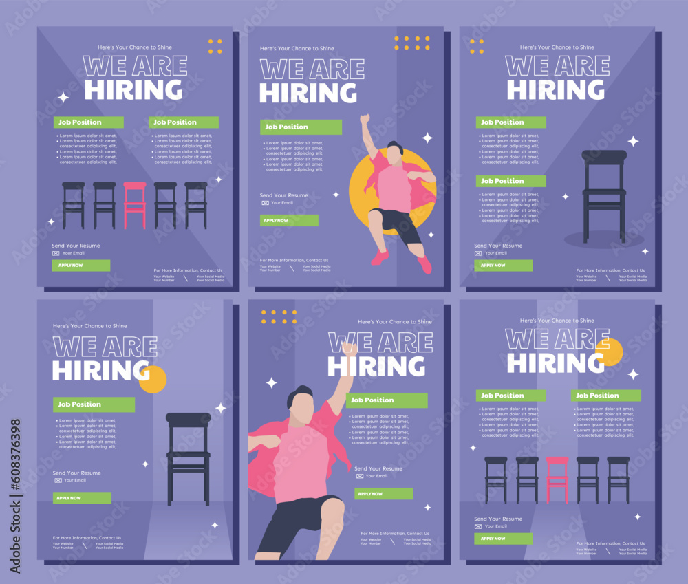 We are hiring flyer design template bundle. Hiring employee poster ...