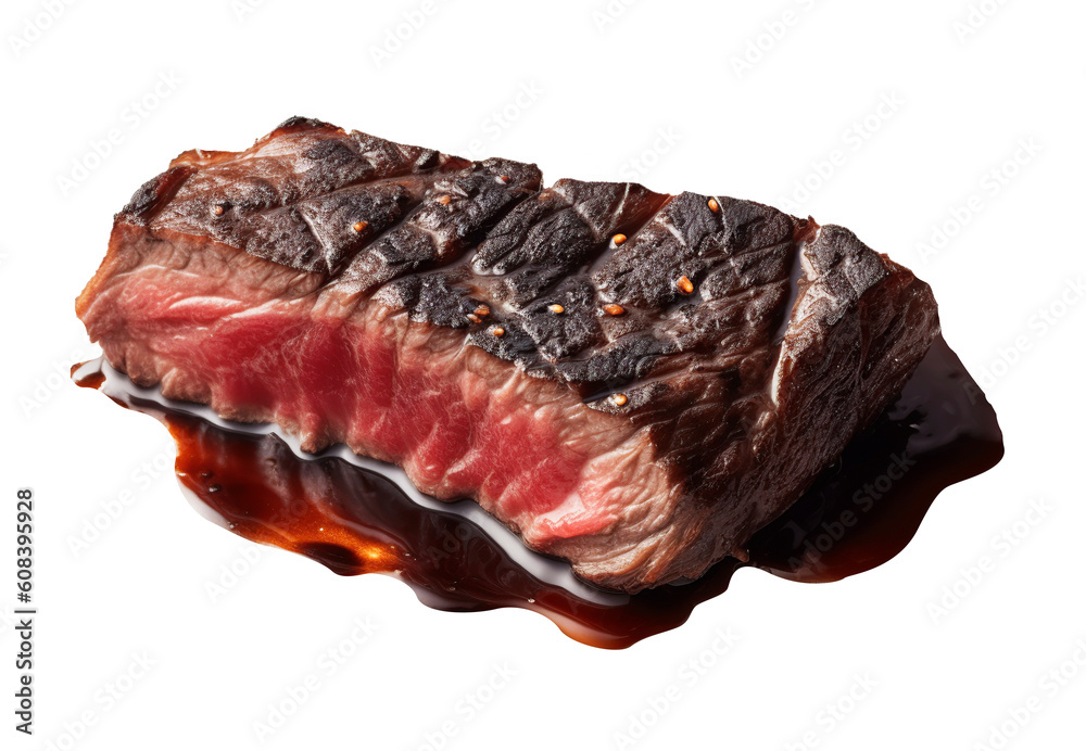 Wagyu steak on transparent background. Generative AI. Stock ...