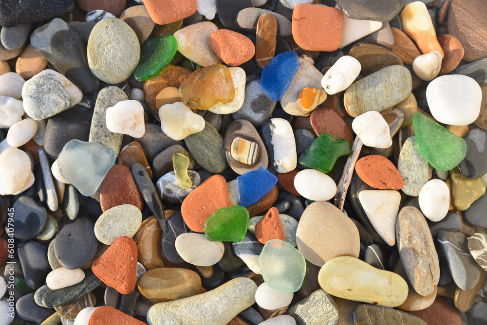 Abstract nature pebbles background. Blue stone pebbles texture. Stone ...