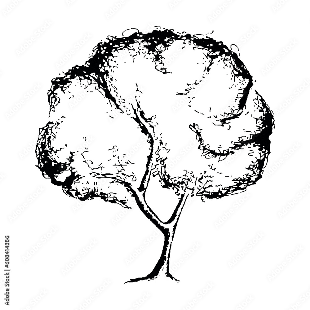 Set of tree Minimal style cad tree stilization line graphics trees logo ...