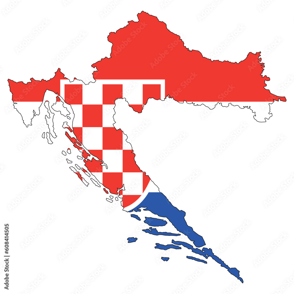 Croatia maps background with states and flag. Croatia map isolated on ...