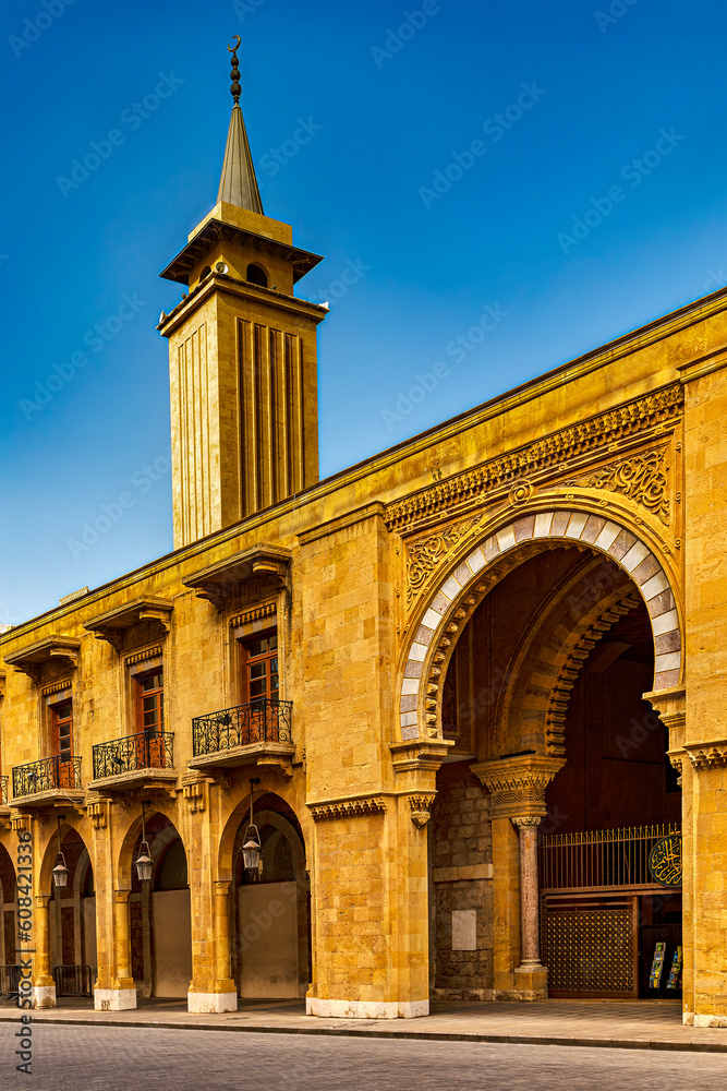 Lebanon. Beirut, capital of the state. Al-Omari Grand Mosque, one of ...