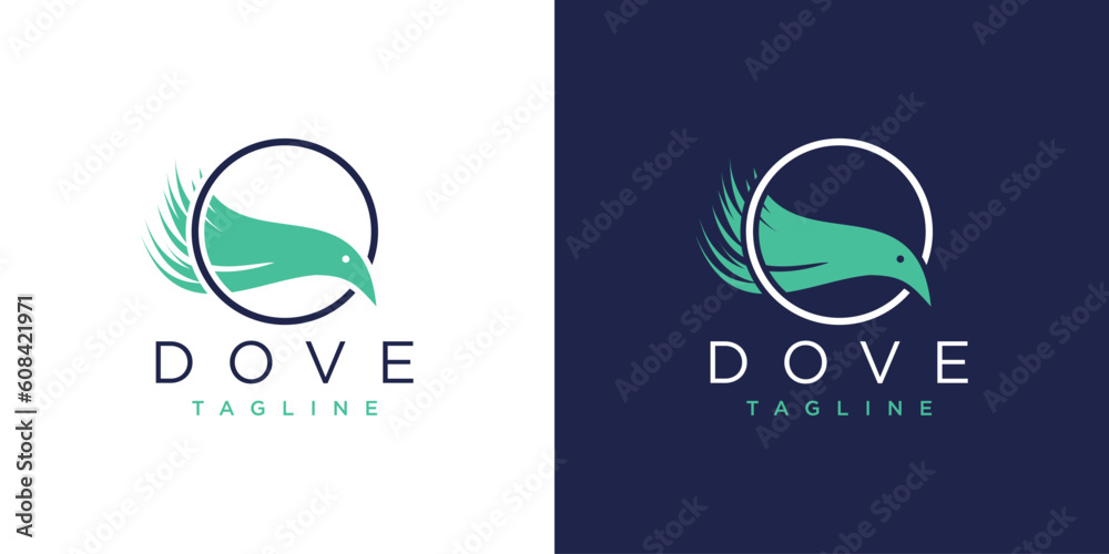Dove logo design with modern unique style Stock Vector | Adobe Stock