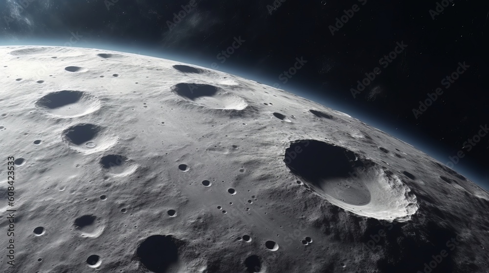 The detailed surface of the moon in high resolution. Generative ai ...