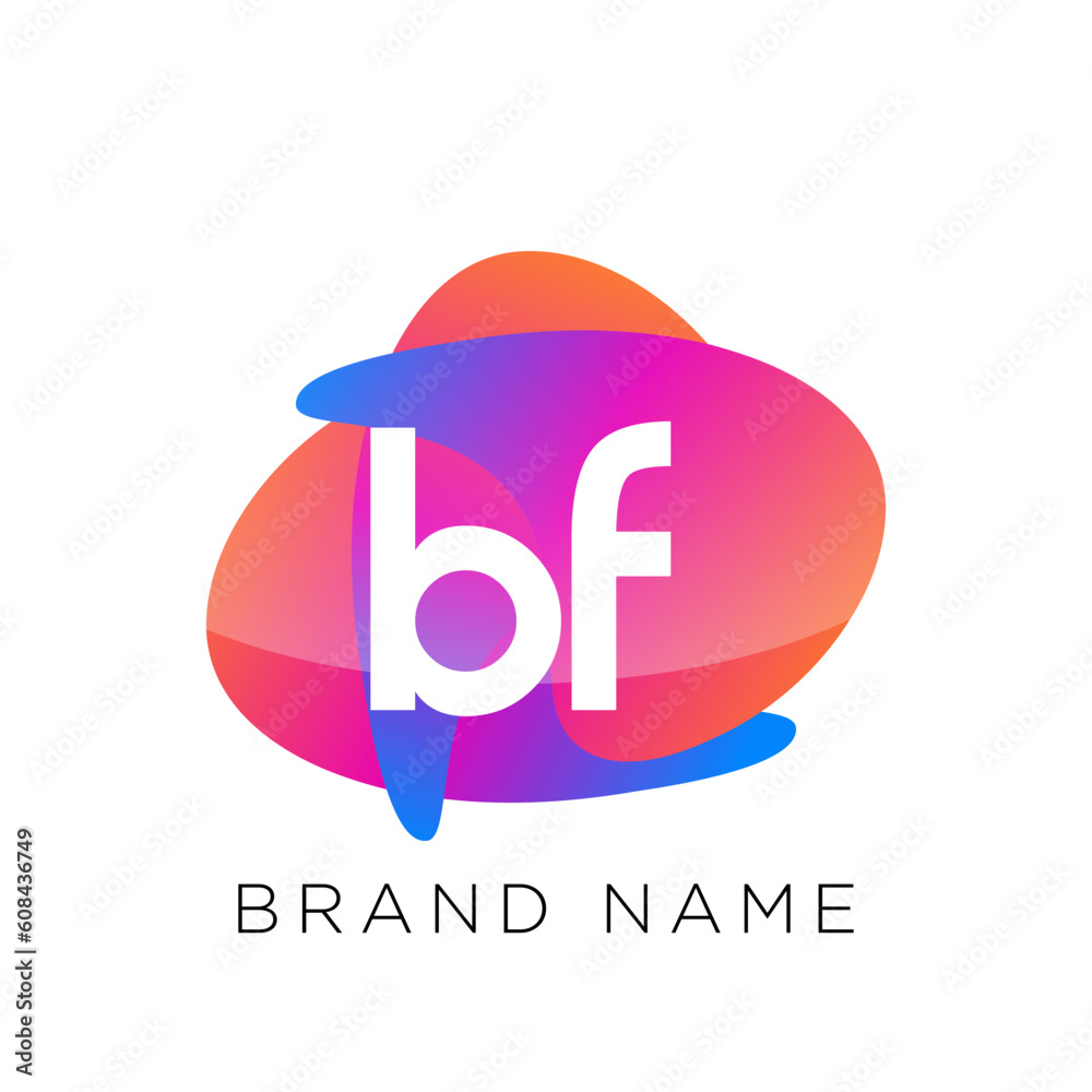 Letter BF logo design with colorful background vector Stock Vector ...